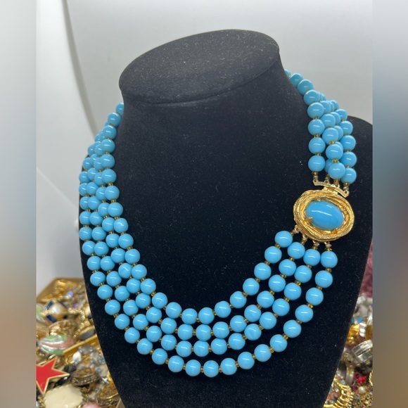 denicola | Jewelry | Denicola Powder Blue Glass Bead Necklace | Poshmark